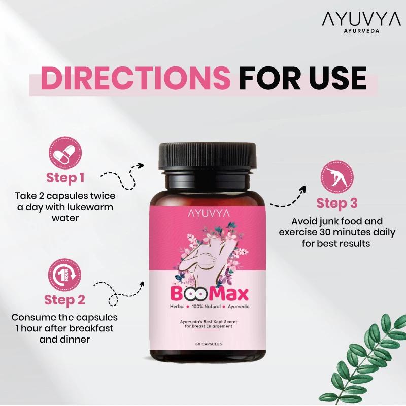 Ayurvedic Breast Care Combo: BBF Oil and Boomax Capsules to aid Breast ...