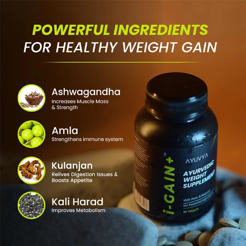 Ayuvya i-Gain+: Herbal Weight Gainer for Natural Weight Gain (No Known ...